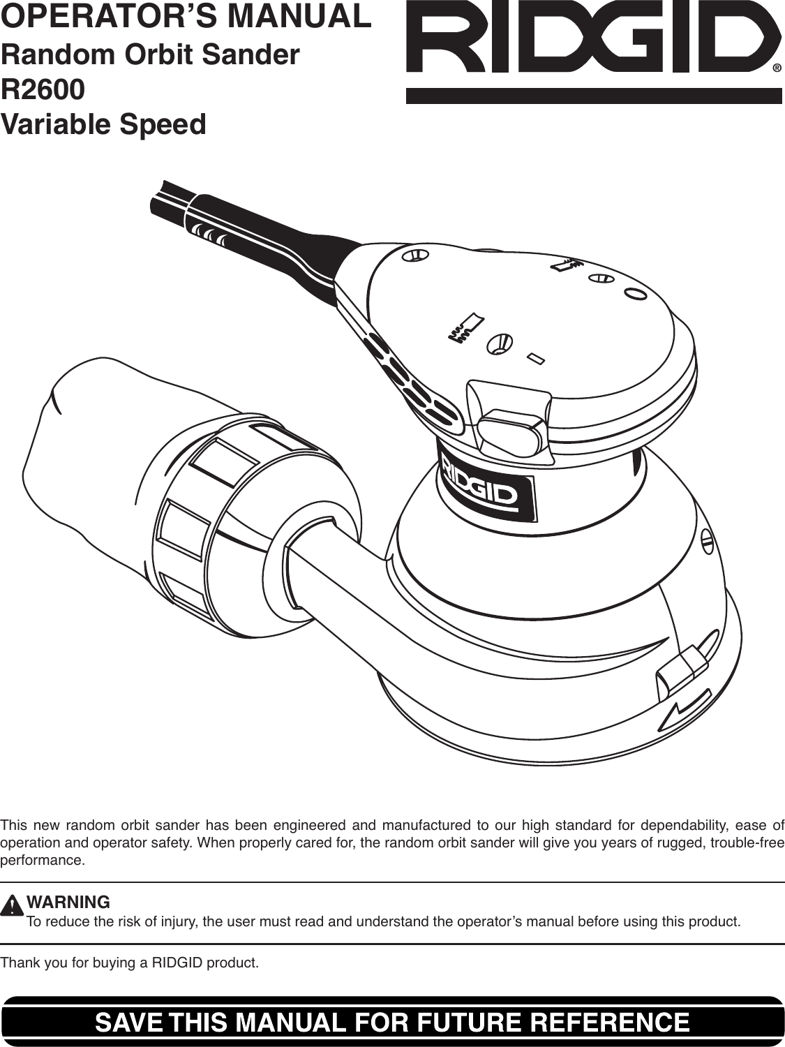 Ridgid R2600 Users Manual R2600_274_eng