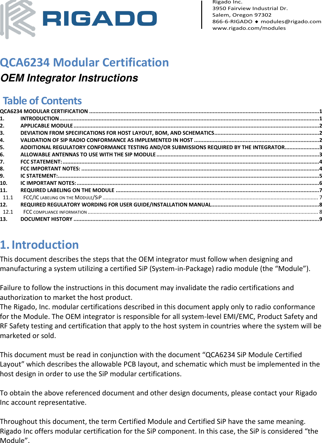 Rigado 08 QCA6234 User Manual