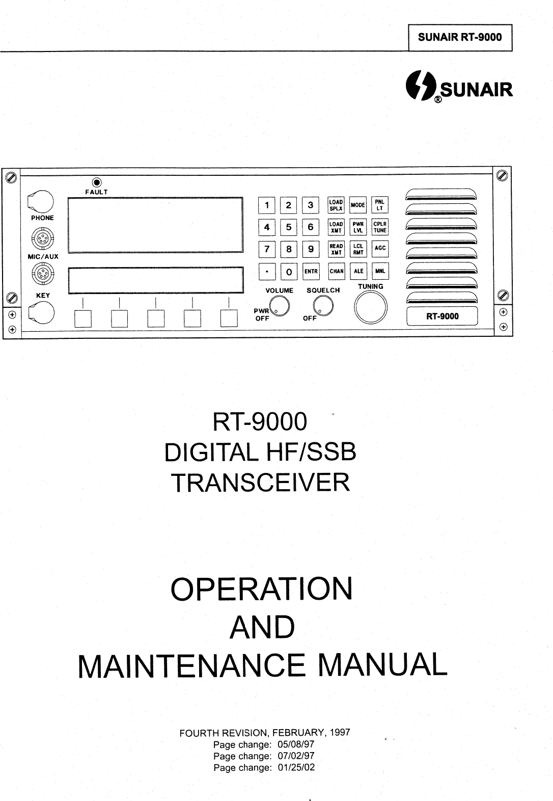 Riimic Sunair Electronics RT-9000 HF TRANSCEIVER User Manual User ...