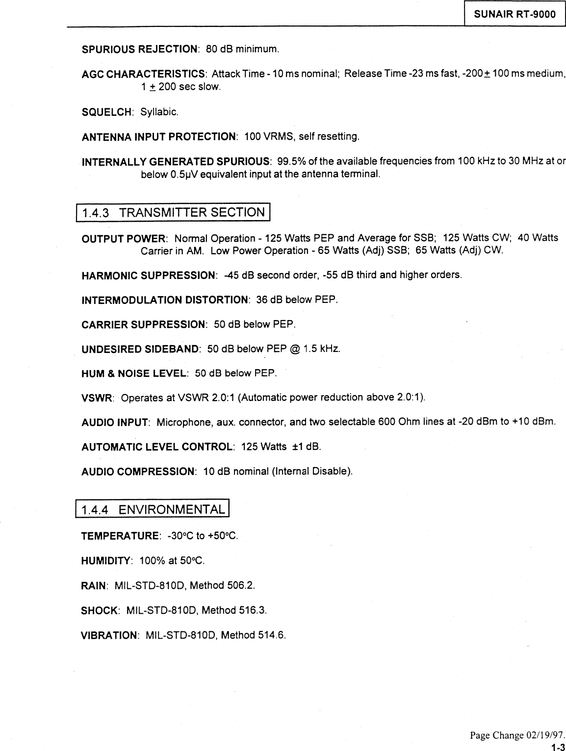 Riimic Sunair Electronics RT-9000 HF TRANSCEIVER User Manual User ...