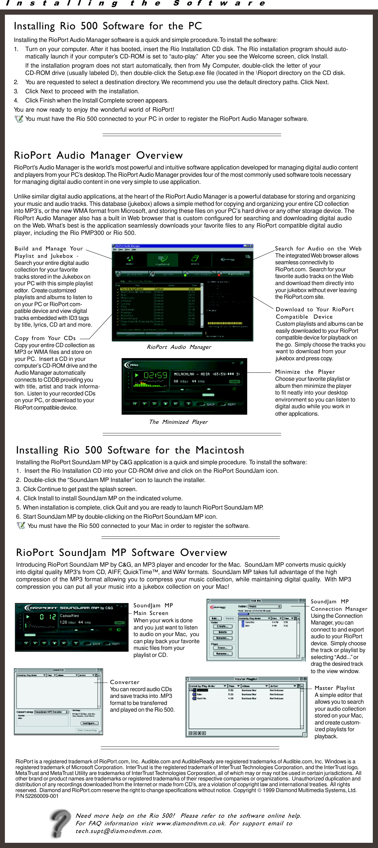Rio Audio 500 Pc Users Manual C400inst1