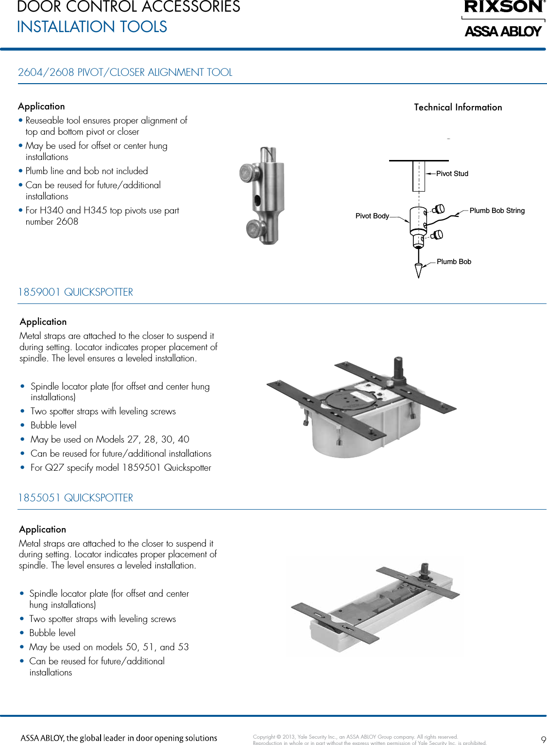 Rixson Door Control Accessories 44039 RIX Dr Ctl Access