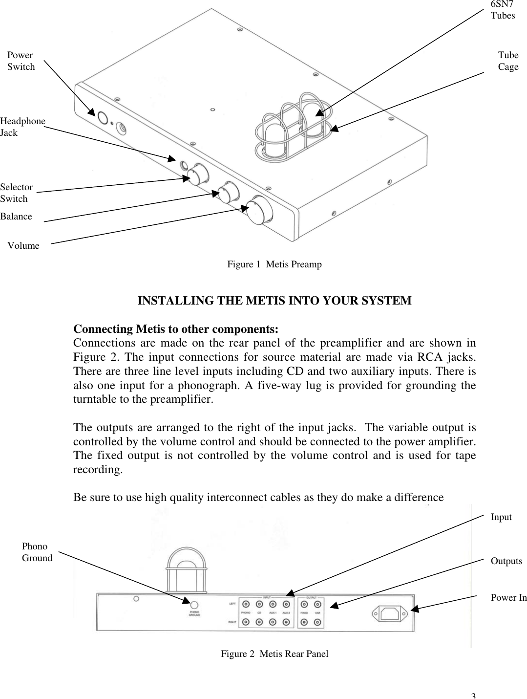 Rogue Audio Metis Vacuum Tube Preamplifier Users Manual Metis_050219