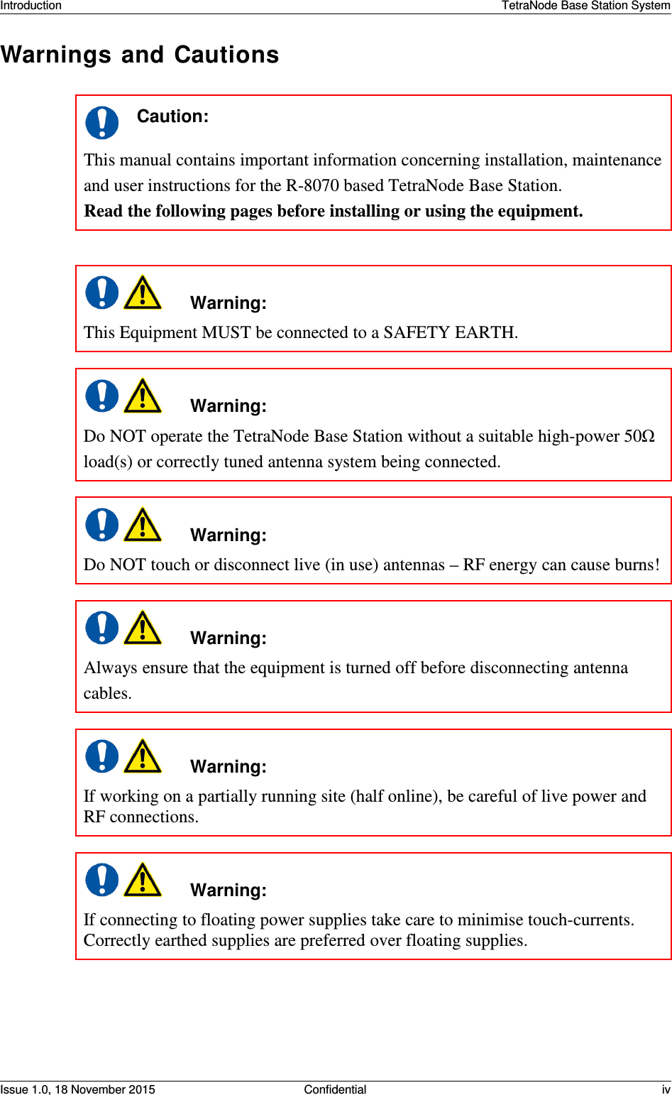 Rohill Engineering R-8070-450MHZ TETRA BASE STATION TRANSCEIVER User Manual