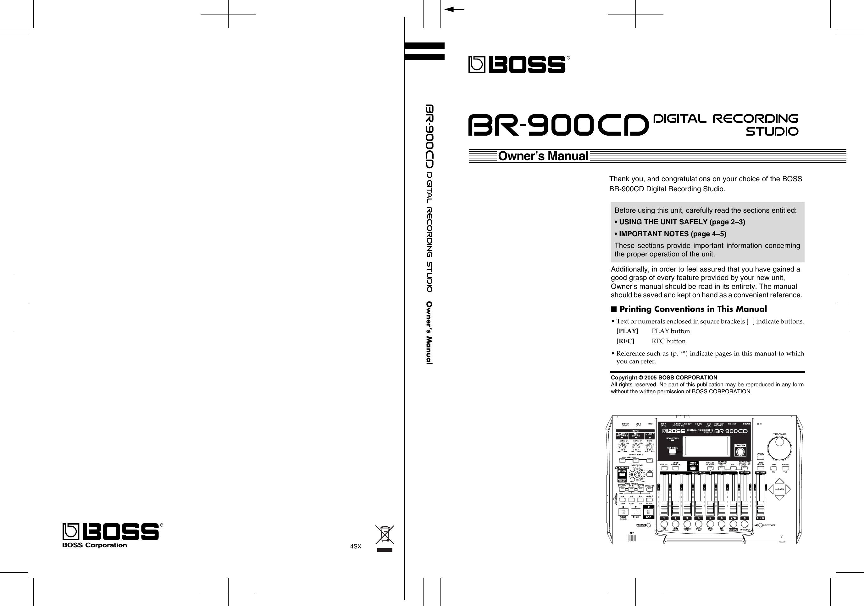 Roland Br 900Cd Users Manual 900CD_e
