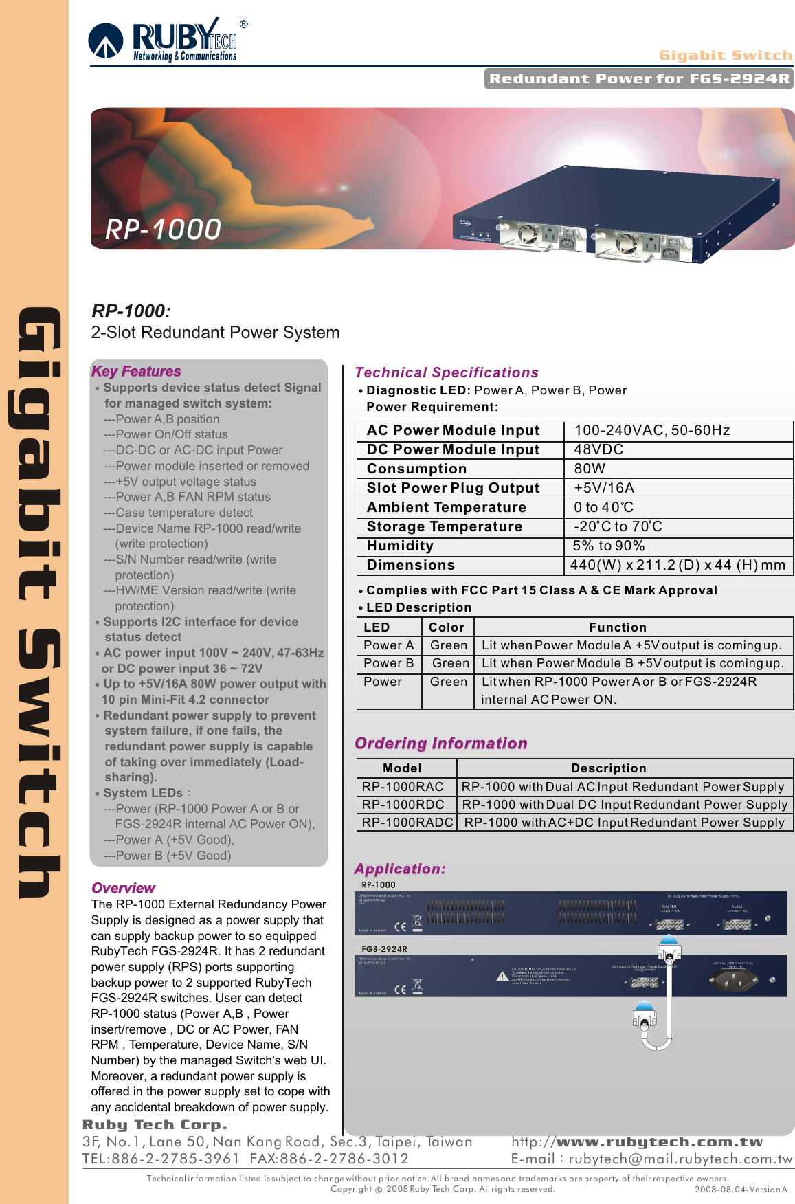 Ruby Tech Rp 1000 Users Manual (8 1)Fiber Switch Solutions Gigabit ...