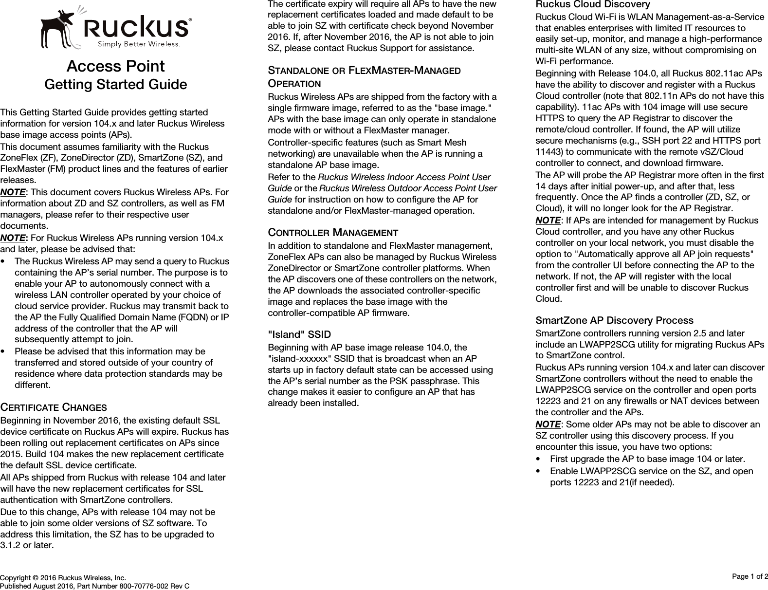 Ruckus Wireless R720 R720 Access Point User Manual Ruckus Wireless ...
