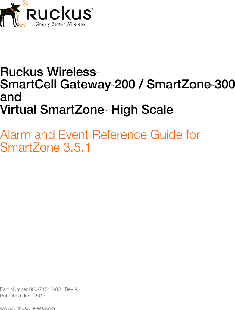 Ruckus SCG™200,vSZ H™ And SZ™300 Alarm Event Reference Guide For ...