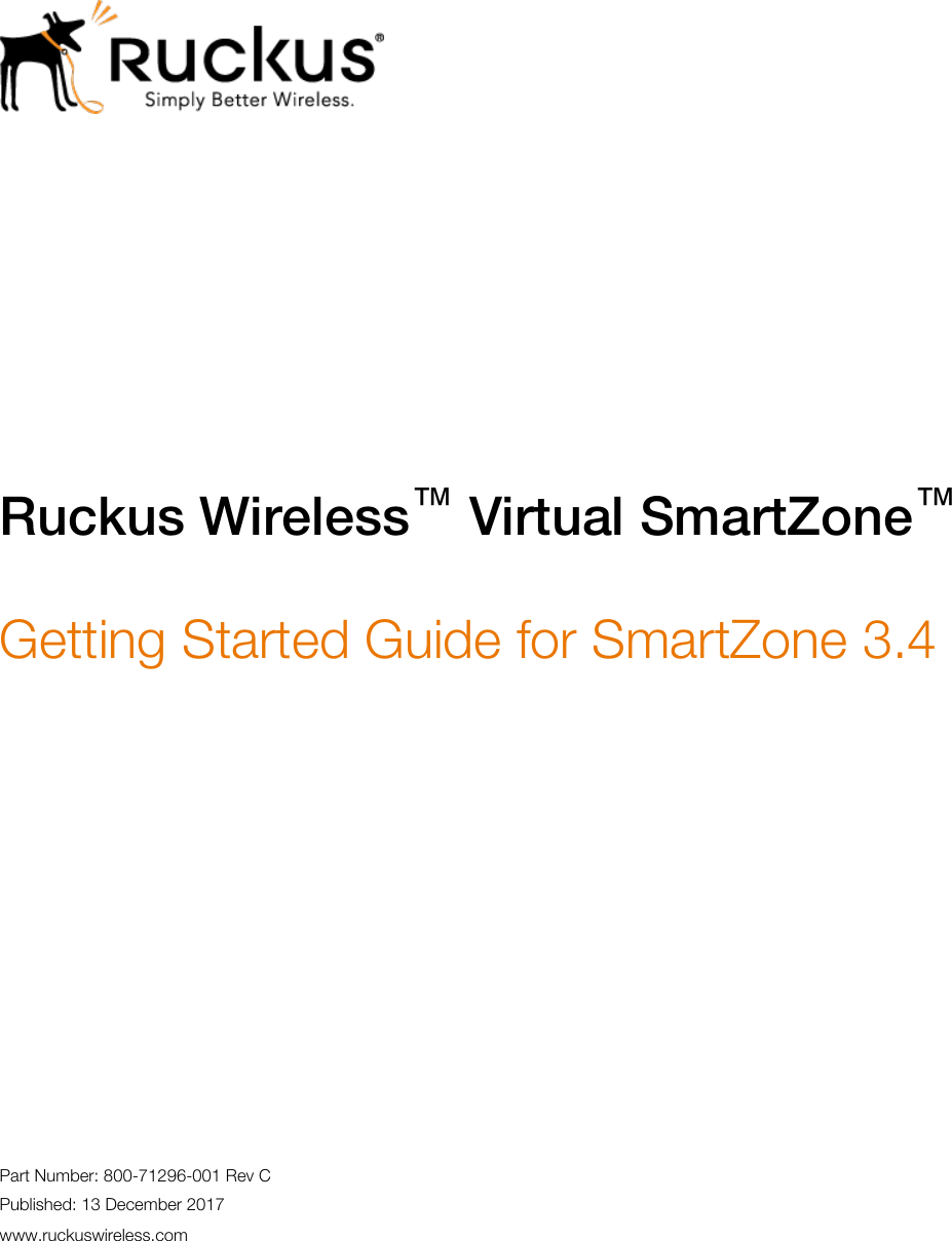 Ruckus Virtual SmartZone Getting Started Guide For 3.4 Smart Zone (GA ...