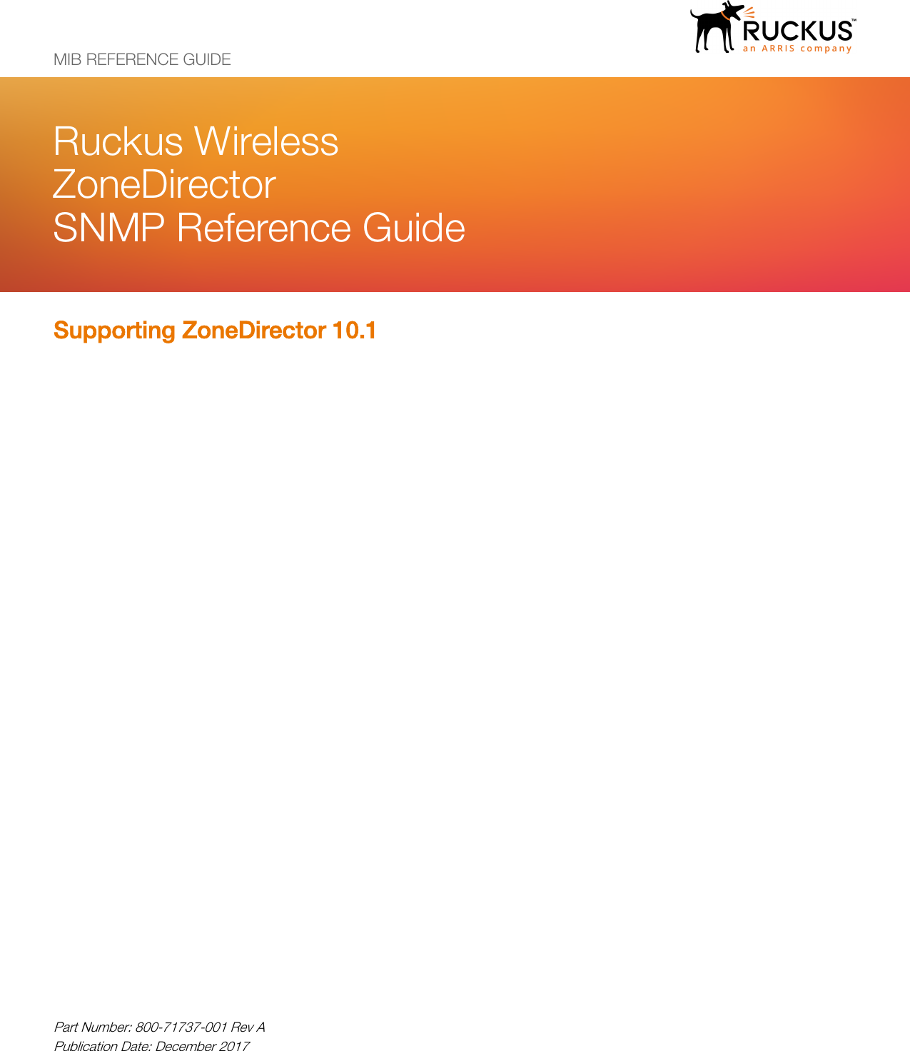Ruckus Wireless ZoneDirector SNMP Reference Guide Zone Director 10.1.0 ...