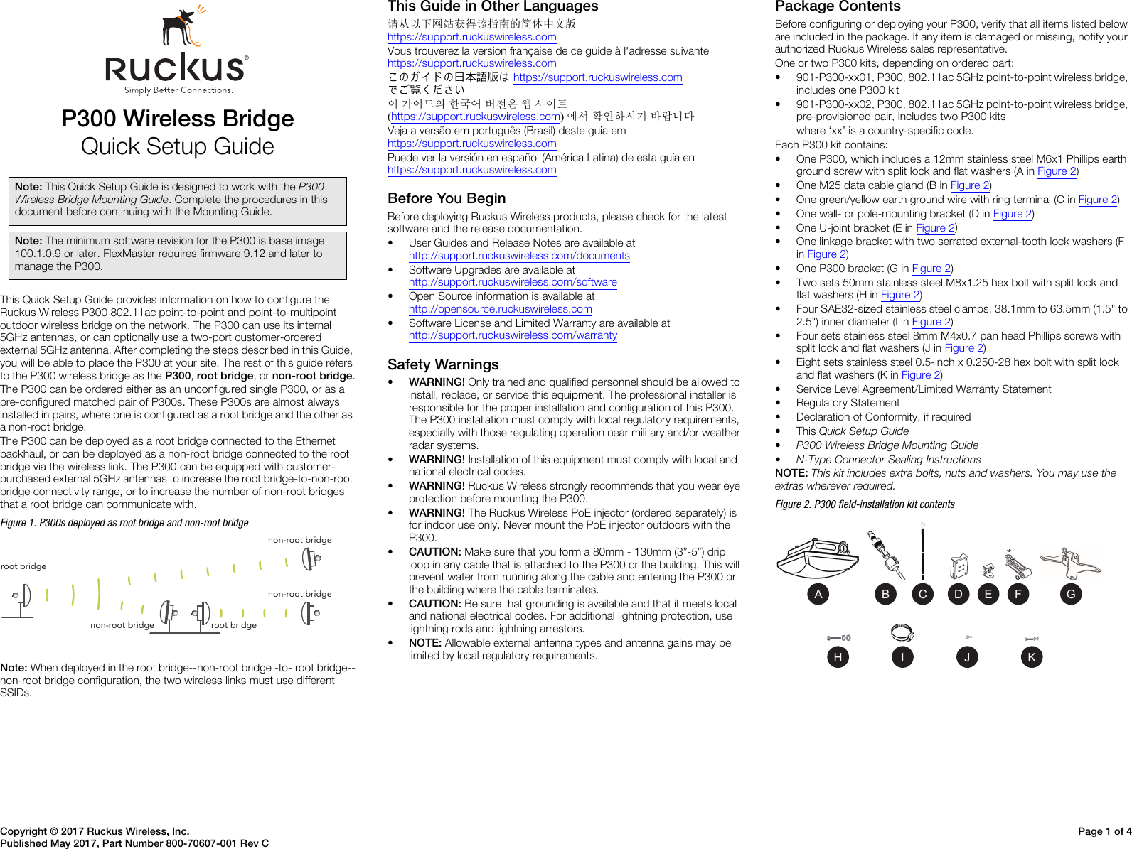 Ruckus ZoneFlex P300 Wireless Bridge Quick Setup Guide Zone Flex Pt Mt ...