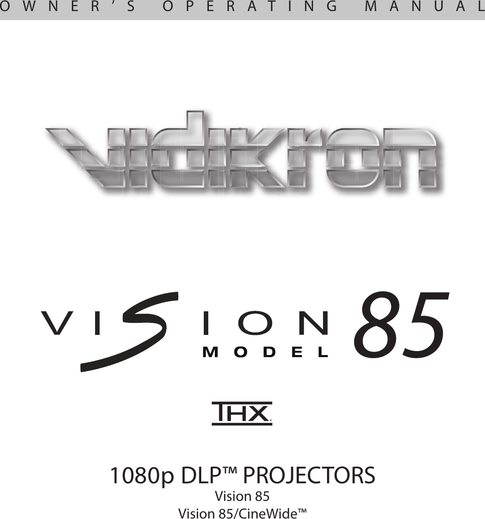 Runco Vision 85 Users Manual V85_manual