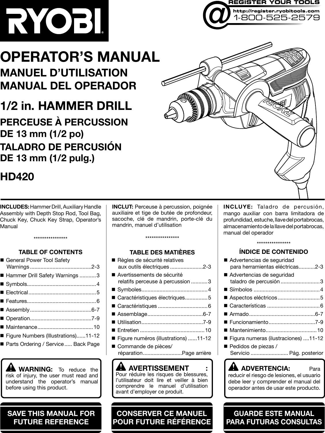 Ryobi Hd420 Owner S Manual