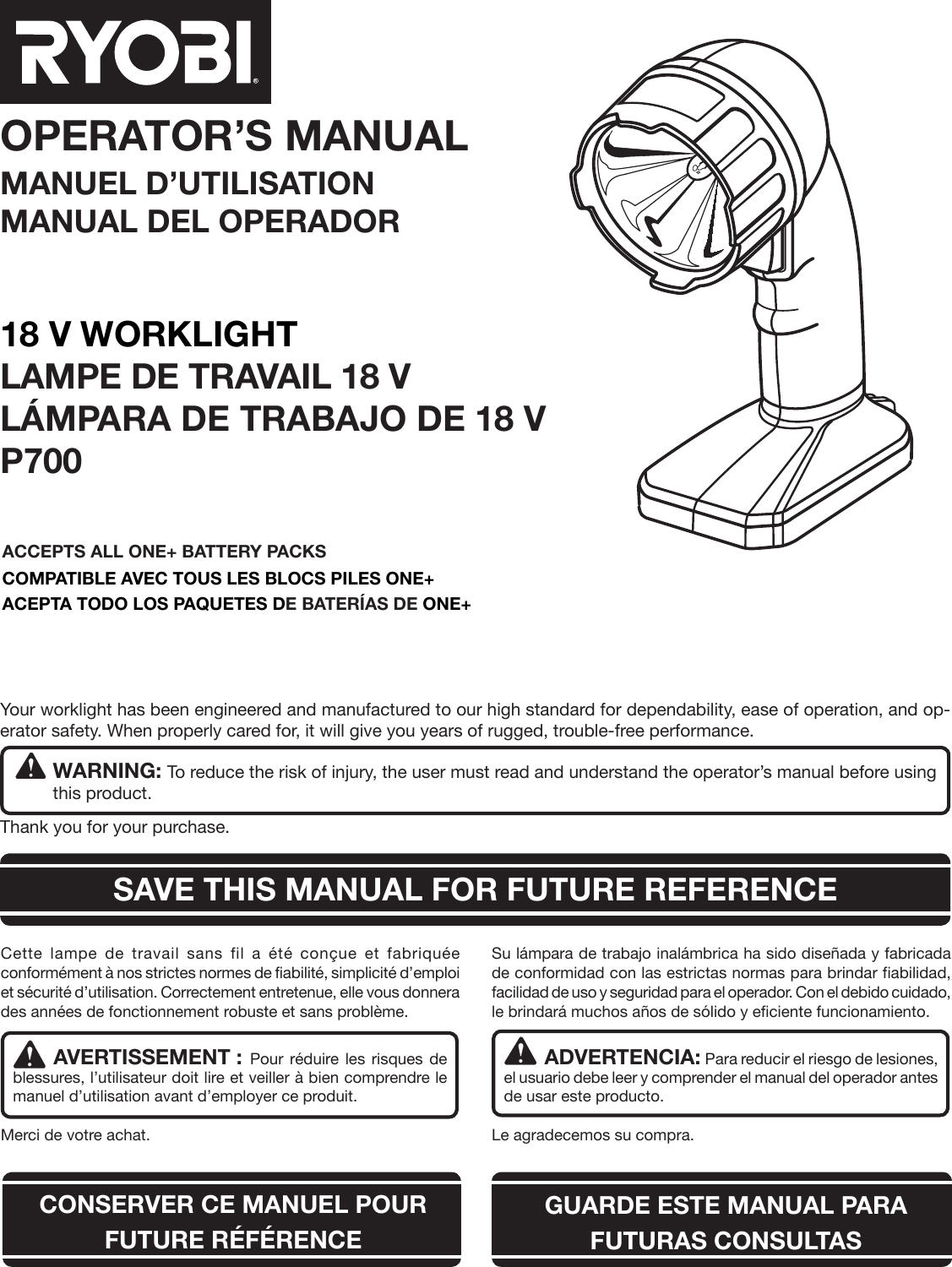 Ryobi P700 Owner S Manual