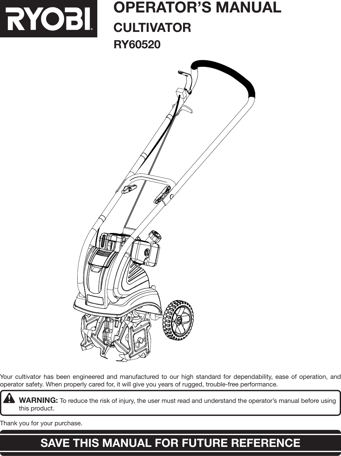 Ryobi Ry60520 Owner S Manual