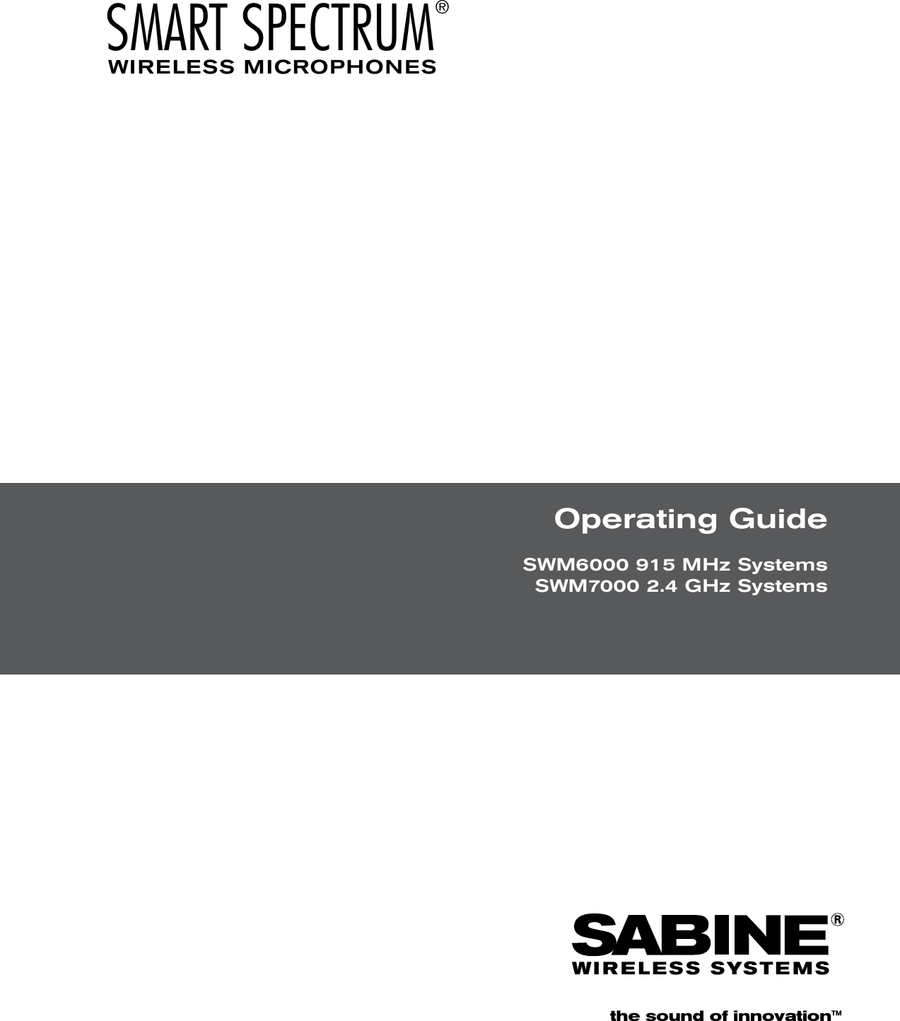 SABINE SW60 UHF HANDHELD TRANSMITTER User Manual 1