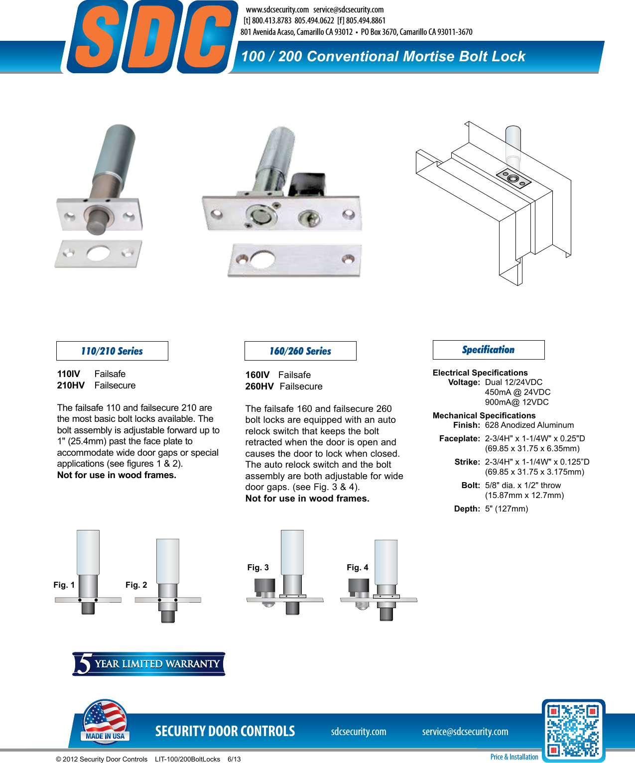 SDC 100 200 Mortise Bolt Locks 4Web