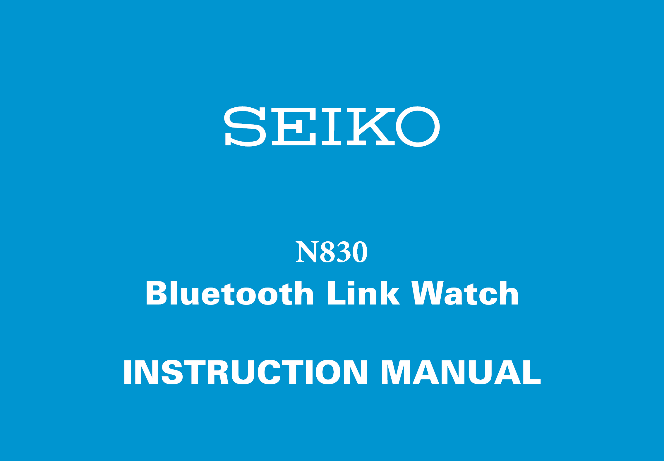 SEIKO WATCH N830 Watch User Manual