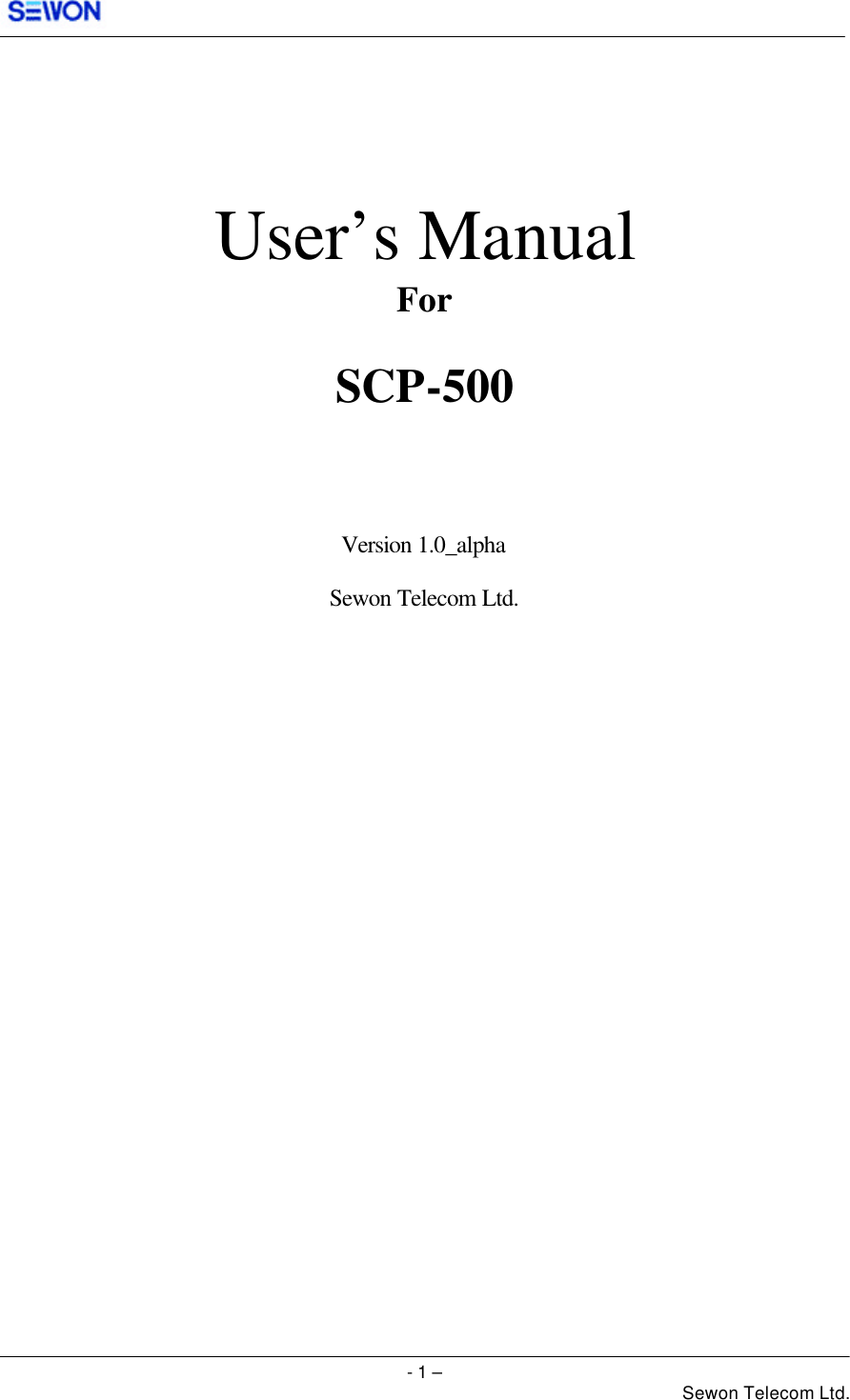 SEWON Telecom SCP-500 Wireless Dual-Band CDMA Modem Card User Manual ATT M