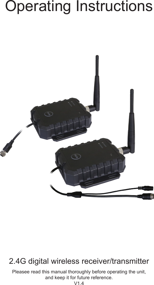 SHARPVISION WT434 2.4 GHz Digital Image Transmission System User Manual ...