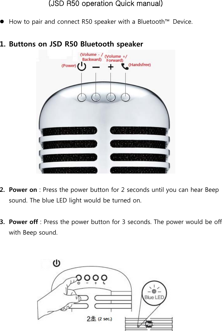 SHINHAN TECHNOLOGY JSDR50 BLUETOOTH SPEAKER User Manual JSD R50 ...