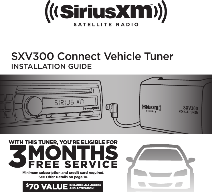 SIRIUS Sxv300 Vehicle Tuner Installation Guide 5X5 140826A User Manual
