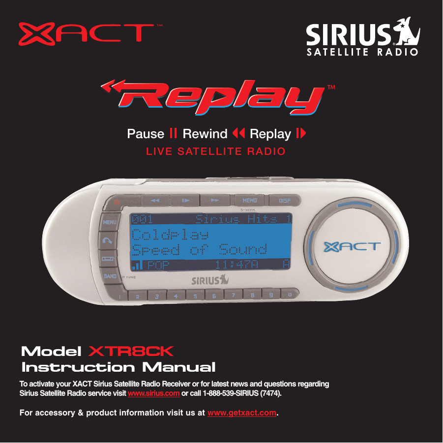 SIRIUS Xactxtr8Ck Ug XTR8CK Manual Ver 5 User Xact