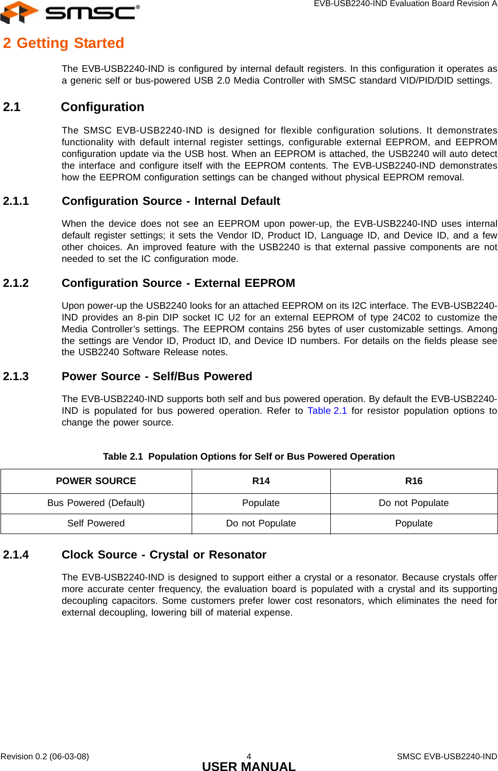 SMSC EVB USB2240 IND Evaluation Board Revision A User Manuary Manual To ...