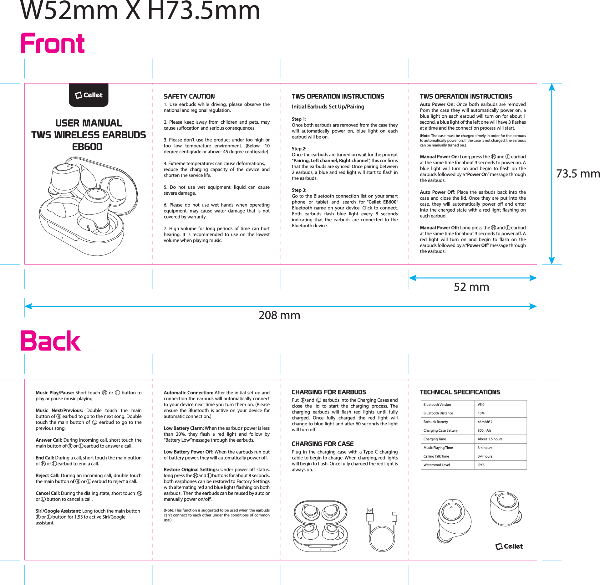 SPRITE Group T20P Wireless Bluetooth Earphones User Manual EB600BK ...