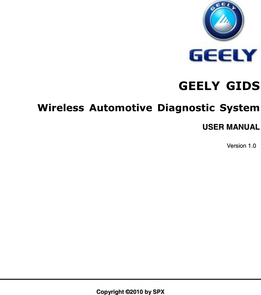 SPX Transportation and Solutions GIDSCHDS PC-SCAN User Manual