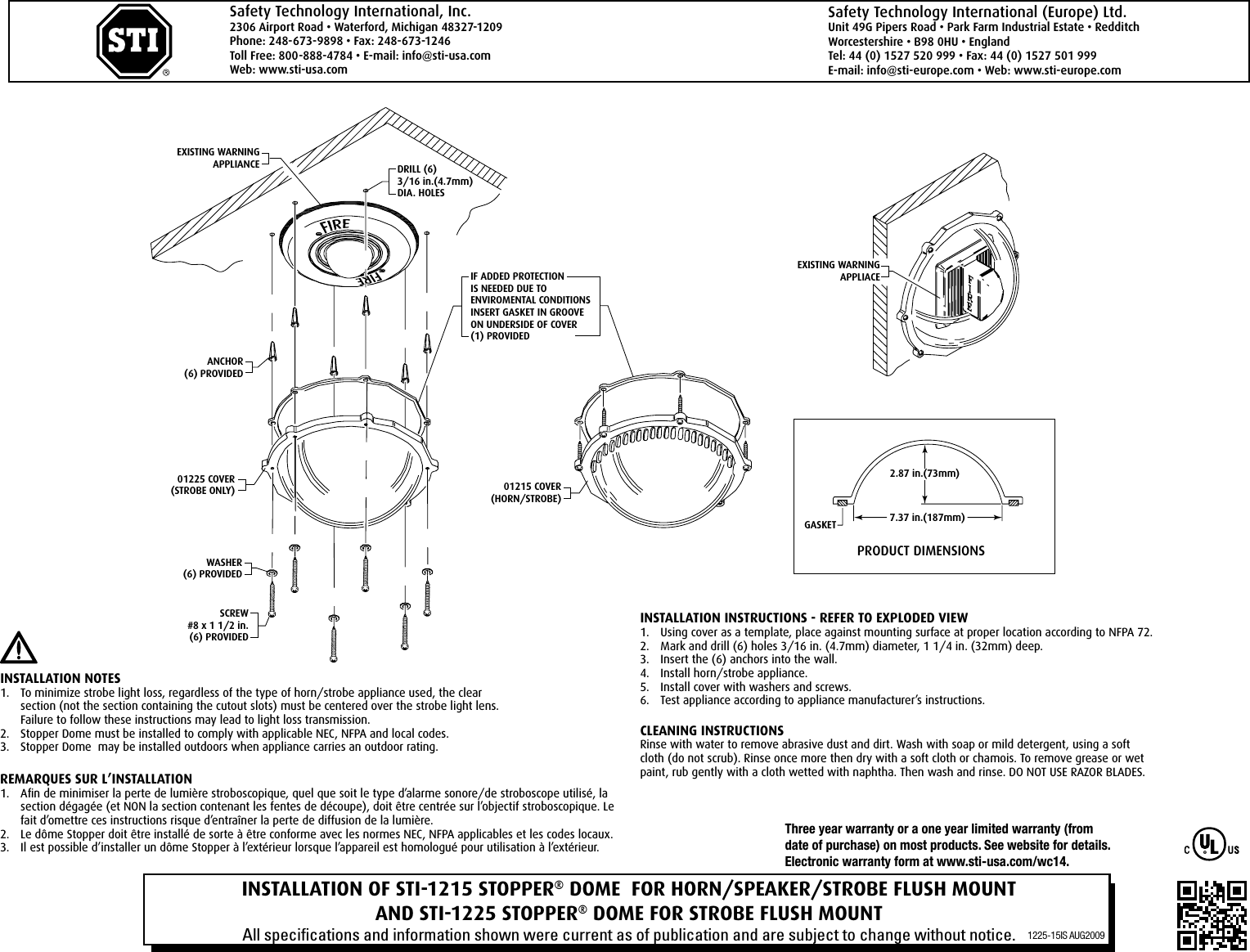 STI 1215 Installation 1225Install