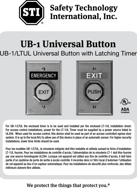 STI UB 1 Universal Button Installation UB1Install