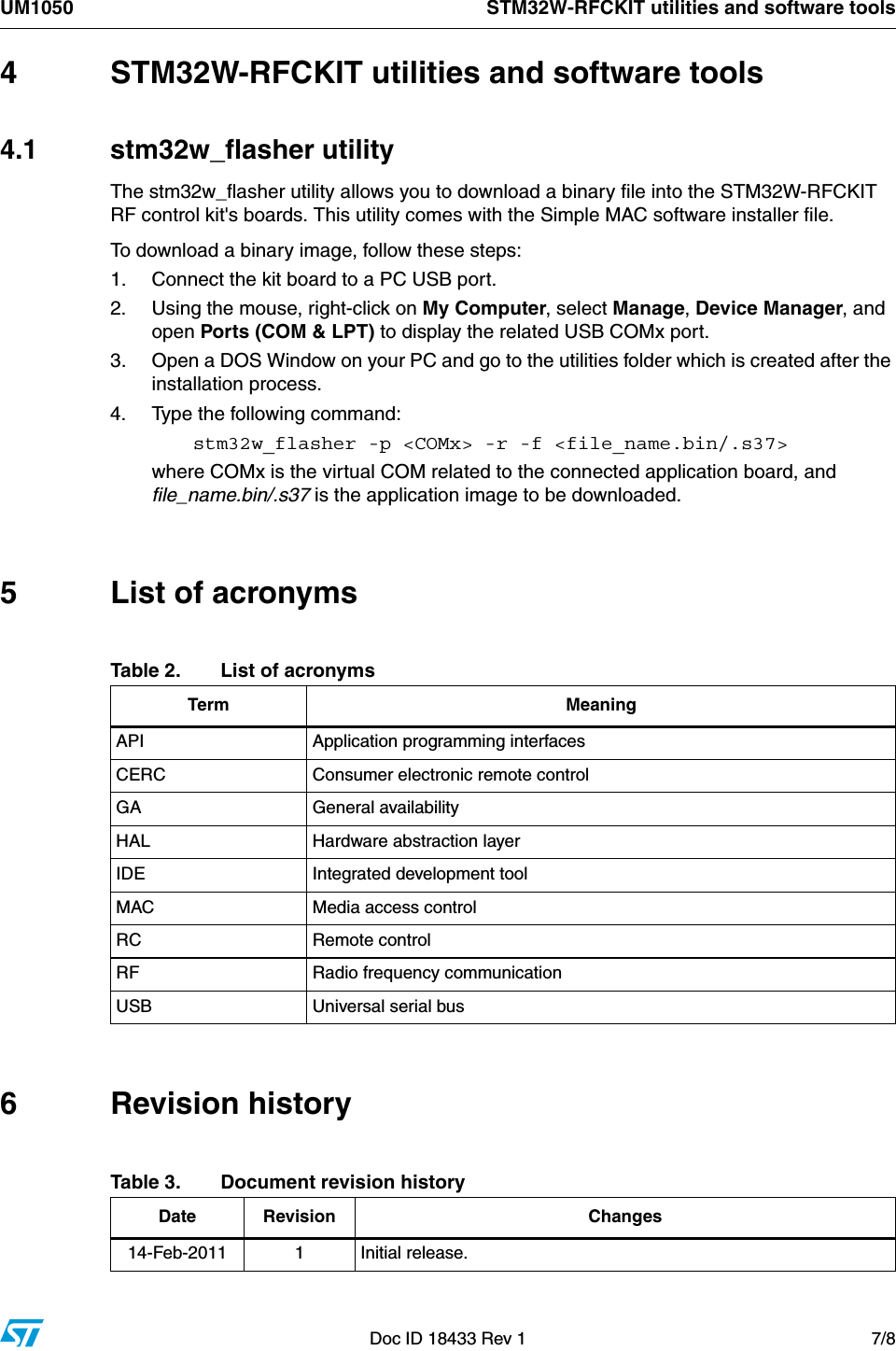 Stmicroelectronics Stm32wlcdl Rf Control Kit User Manual