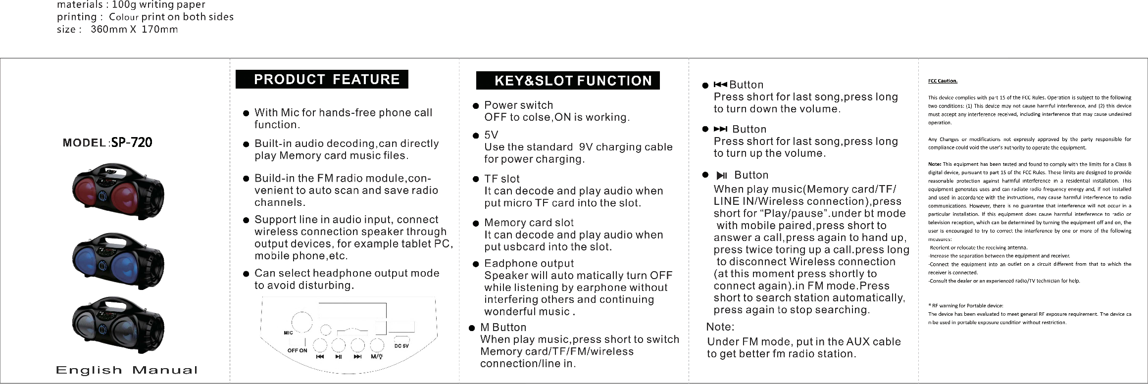 SUPER MEGATRONIX SP-720 WIRELESS PORTABLE SPEAKER User Manual opt