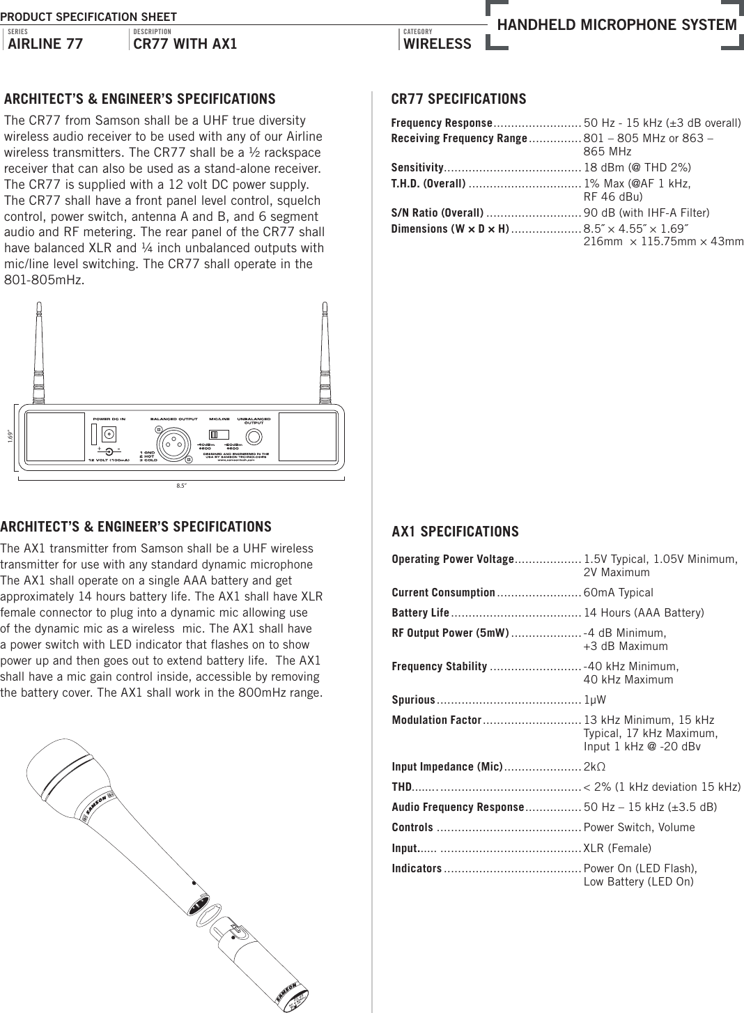 Samson Airline 77 Users Manual
