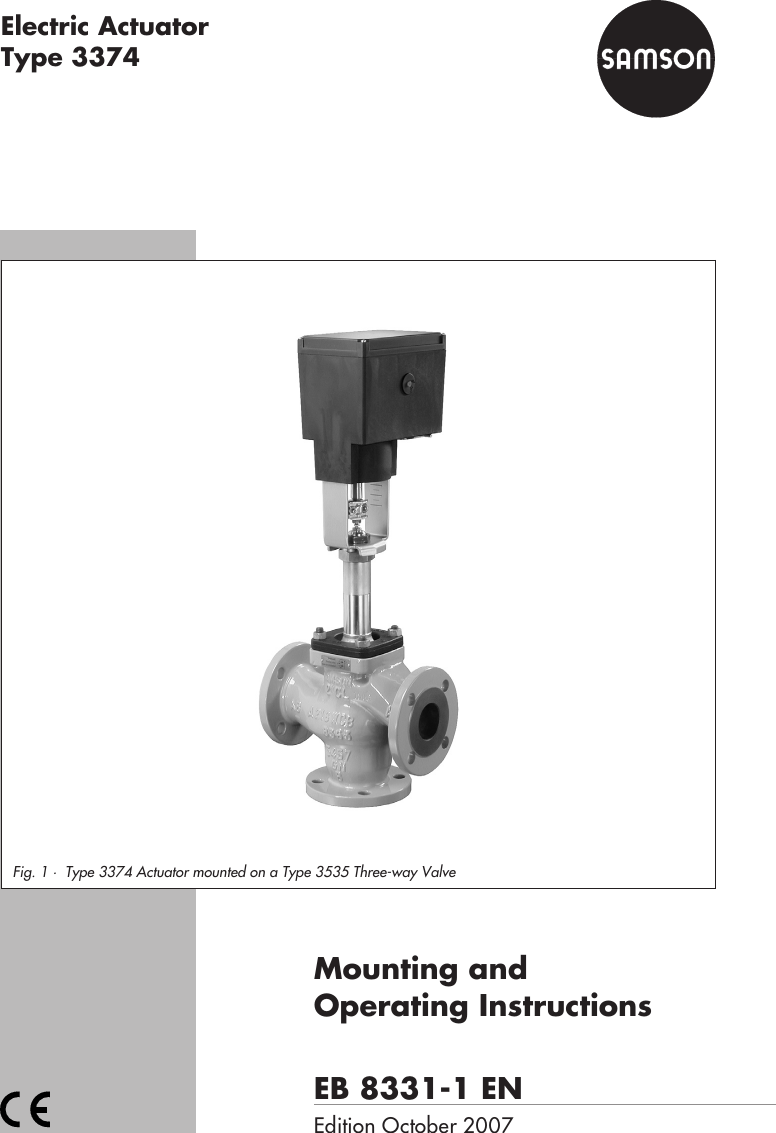 Samson Electri Actuator Type 3374 Eb 8331 1 En Users Manual E83311EN.VP