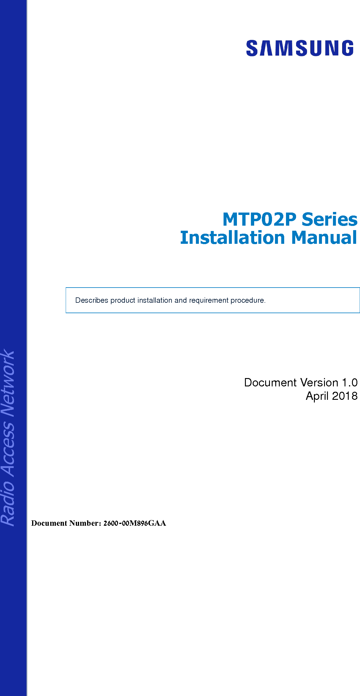 Samsung Electronics Co MTP02P-41A MMU (MTP02P) User Manual