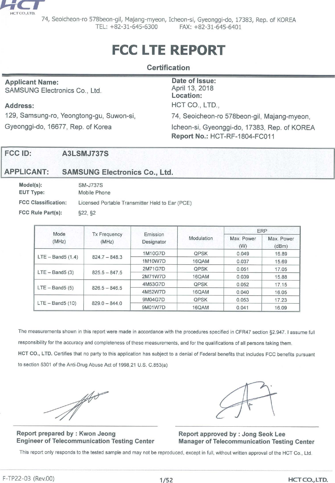 Samsung Electronics Co SMJ737S Multi-Band GSM/EDGE/UMTS/LTE Phone with ...