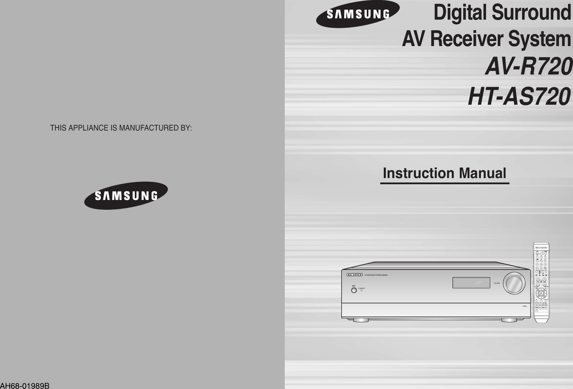Samsung Av R720 Users Manual