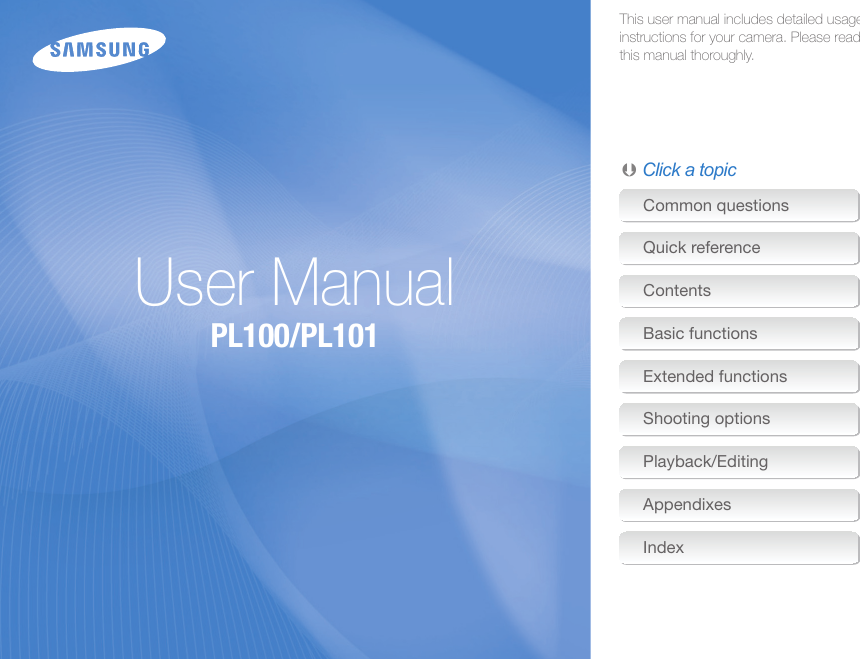 Samsung Pl100 Users Manual PL100/PL101_Ver1.0