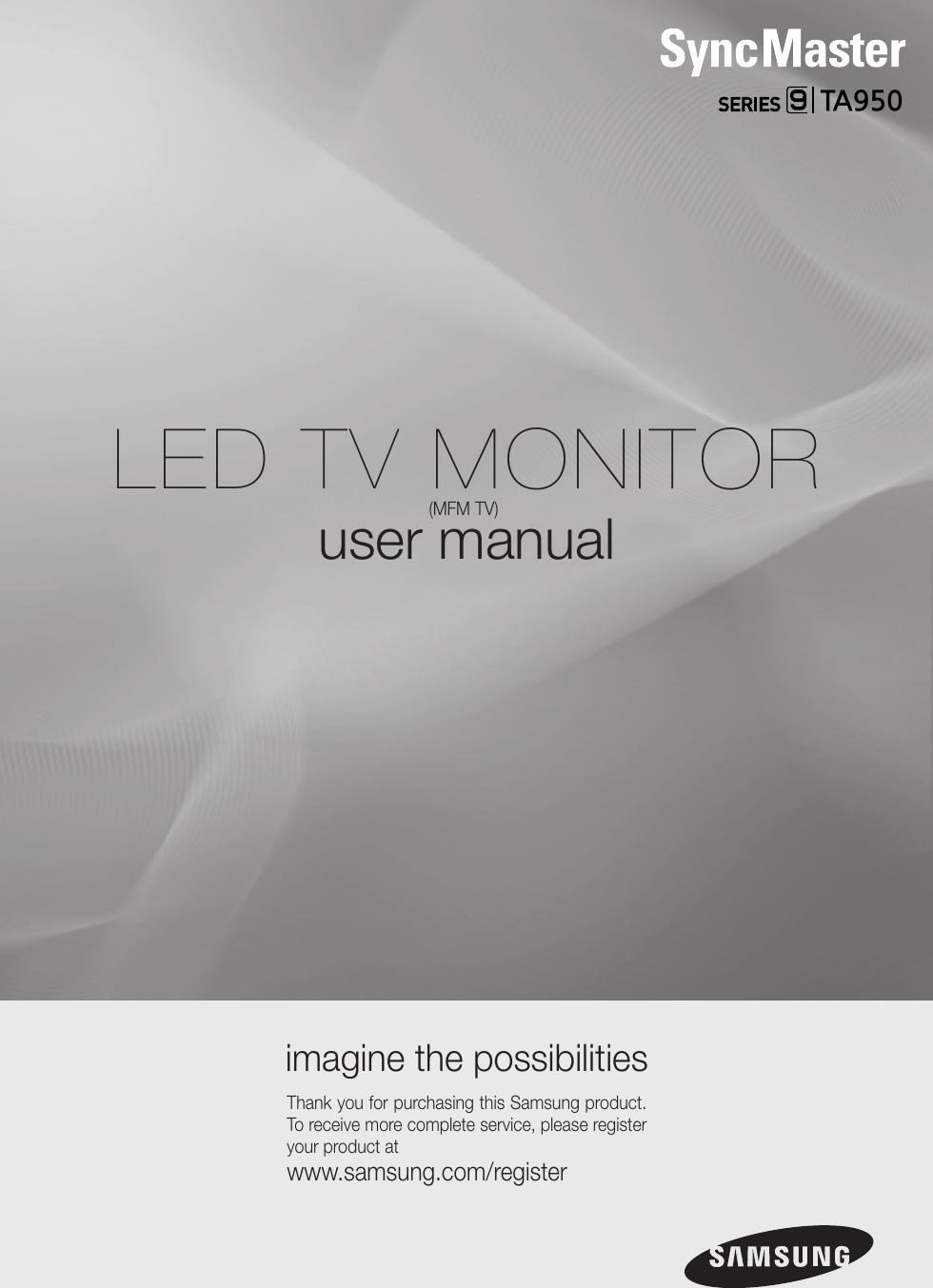 Samsung Flat Panel Television Ta950 Users Manual SyncMaster T27A950 ...