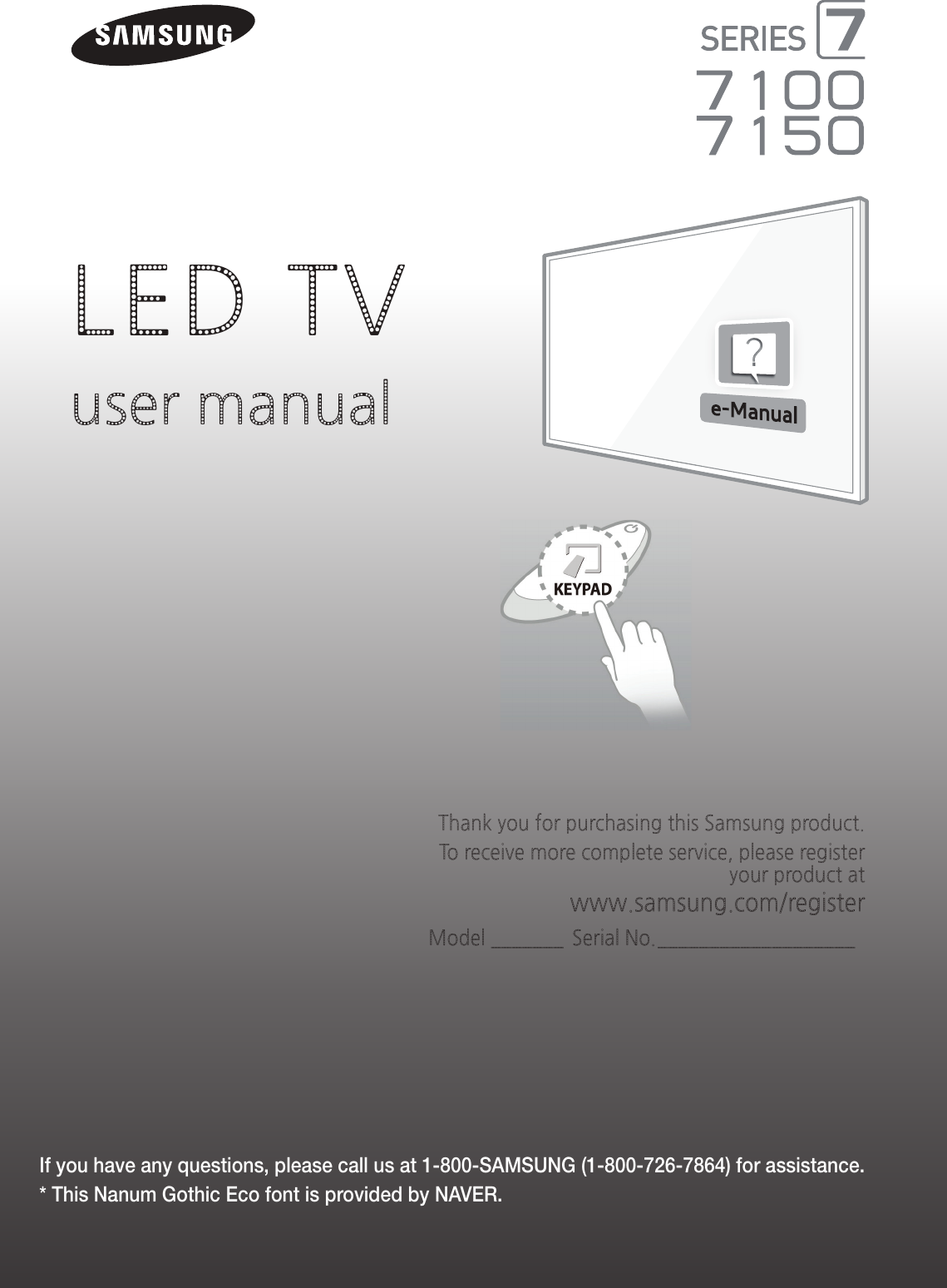 Samsung Un46H7150 46 Full Hd 1080P Led Tv Users Manual 30546H7150
