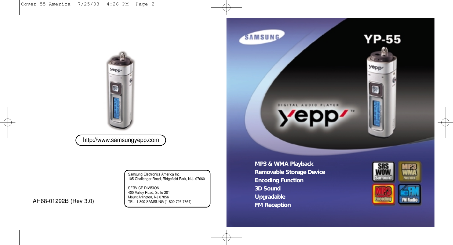Samsung Yepp Yp 55 Users Manual