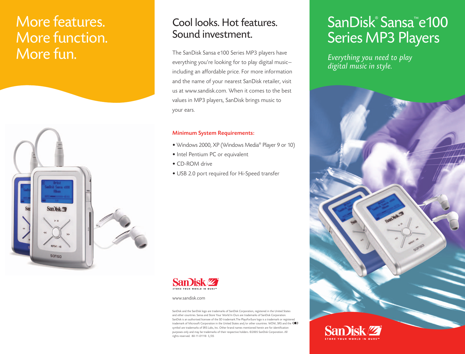 Sandisk Sansa E100 Series Users Manual Brochure_EU_Eue