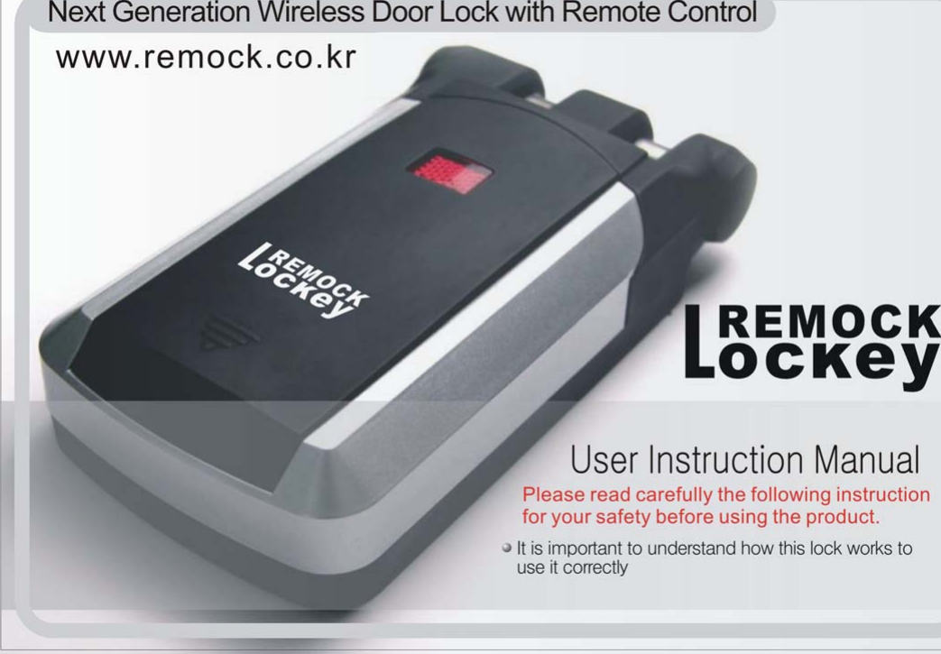 Sang Woon Traco REMOCKLOCKEY Remote Control Door Lock User Manual ...