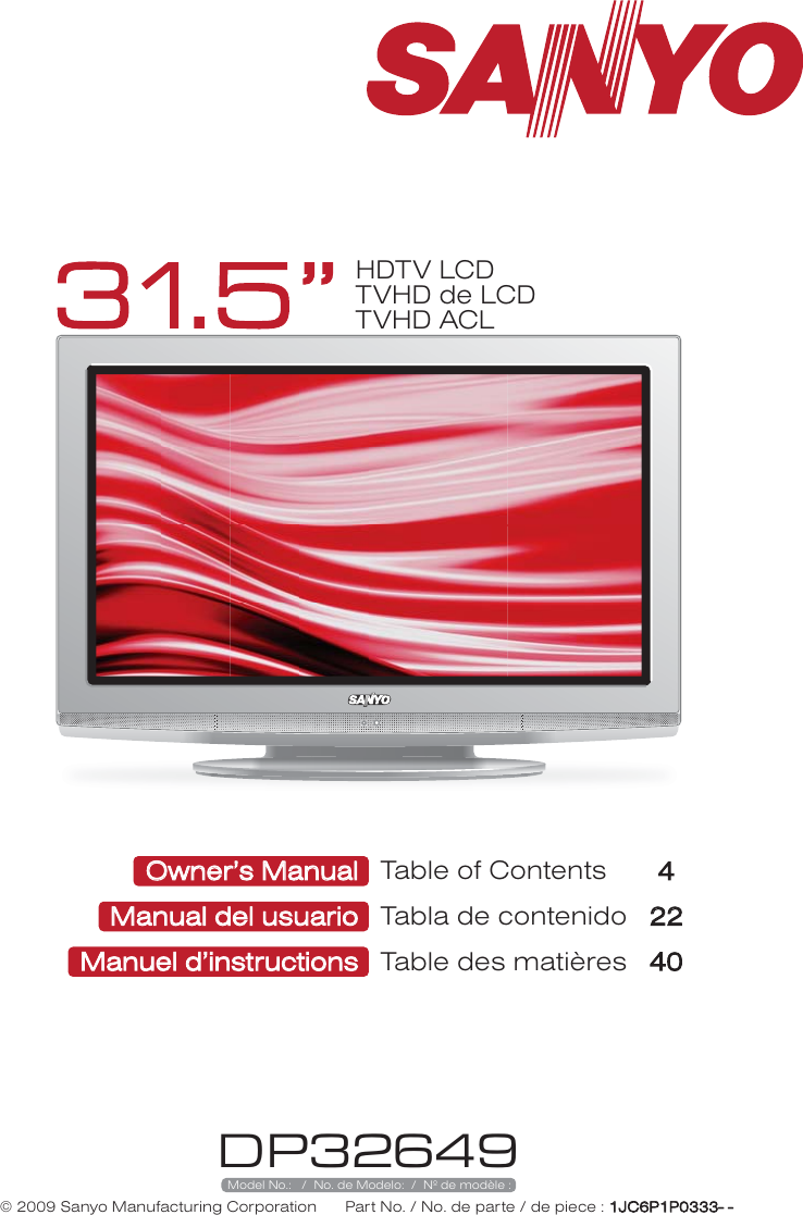 Sanyo Dp32649 Users Manual 0333