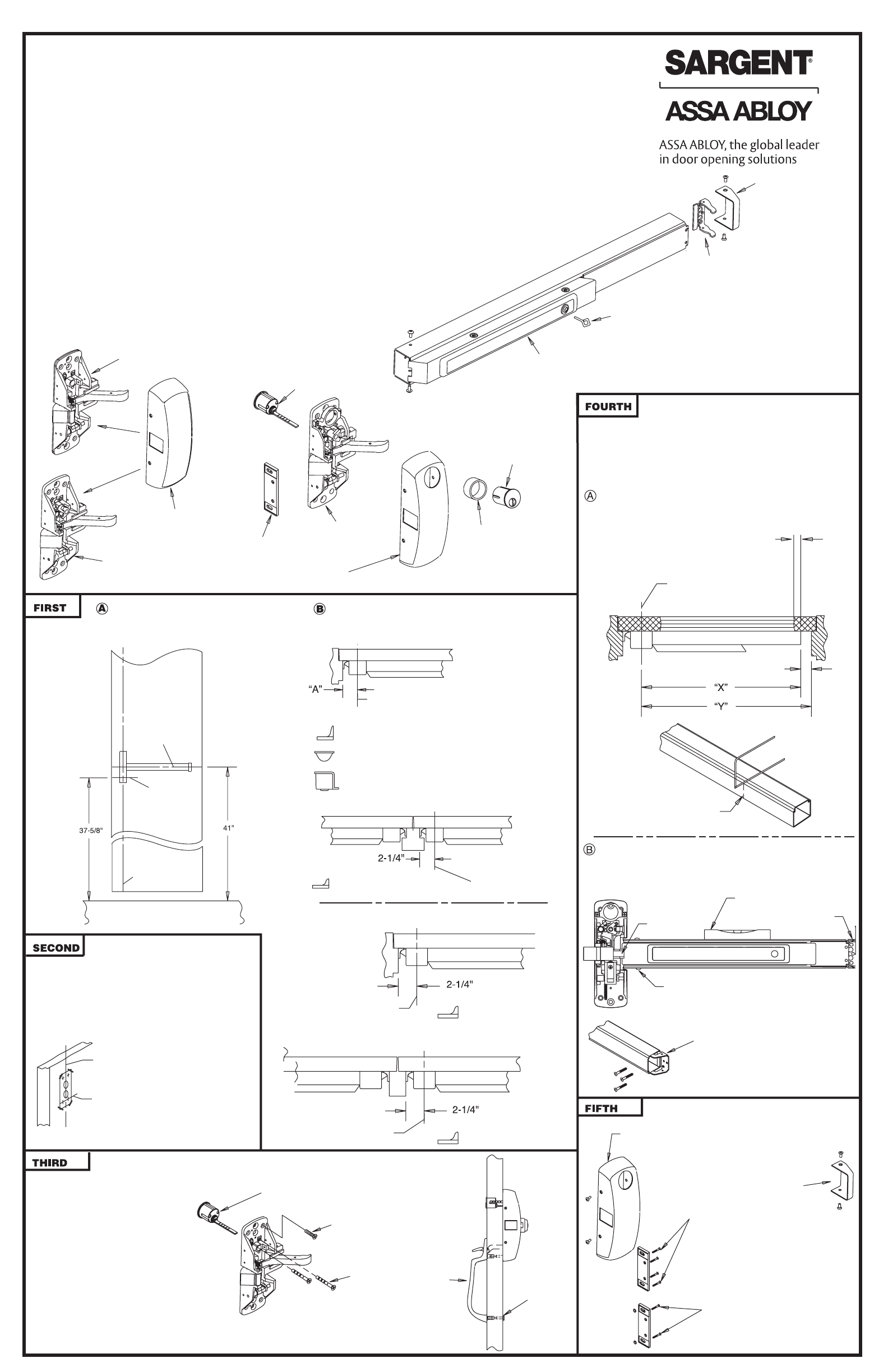 Sargent 8800 12 Series Rim Exit Devices 16 28 63 66 Functions 