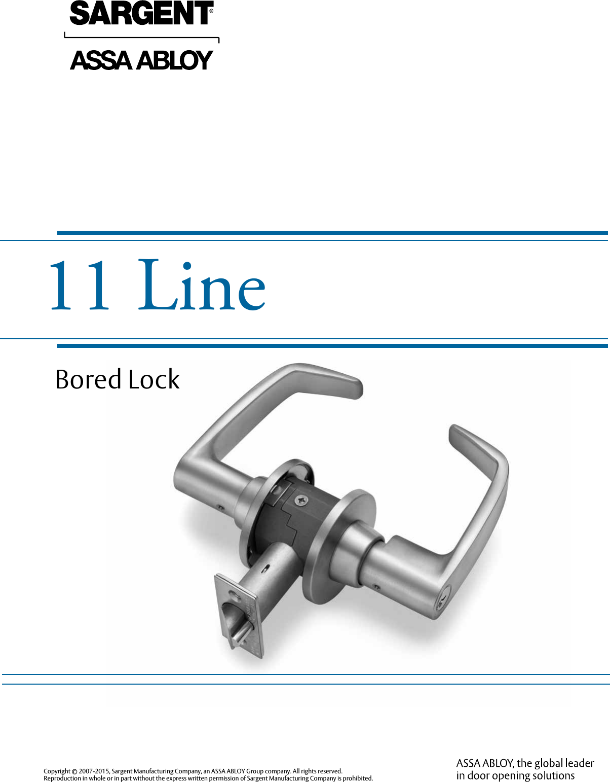 Sargent 11 Line Catalog Web 90640 SAR 11Line TZone Cat Lo
