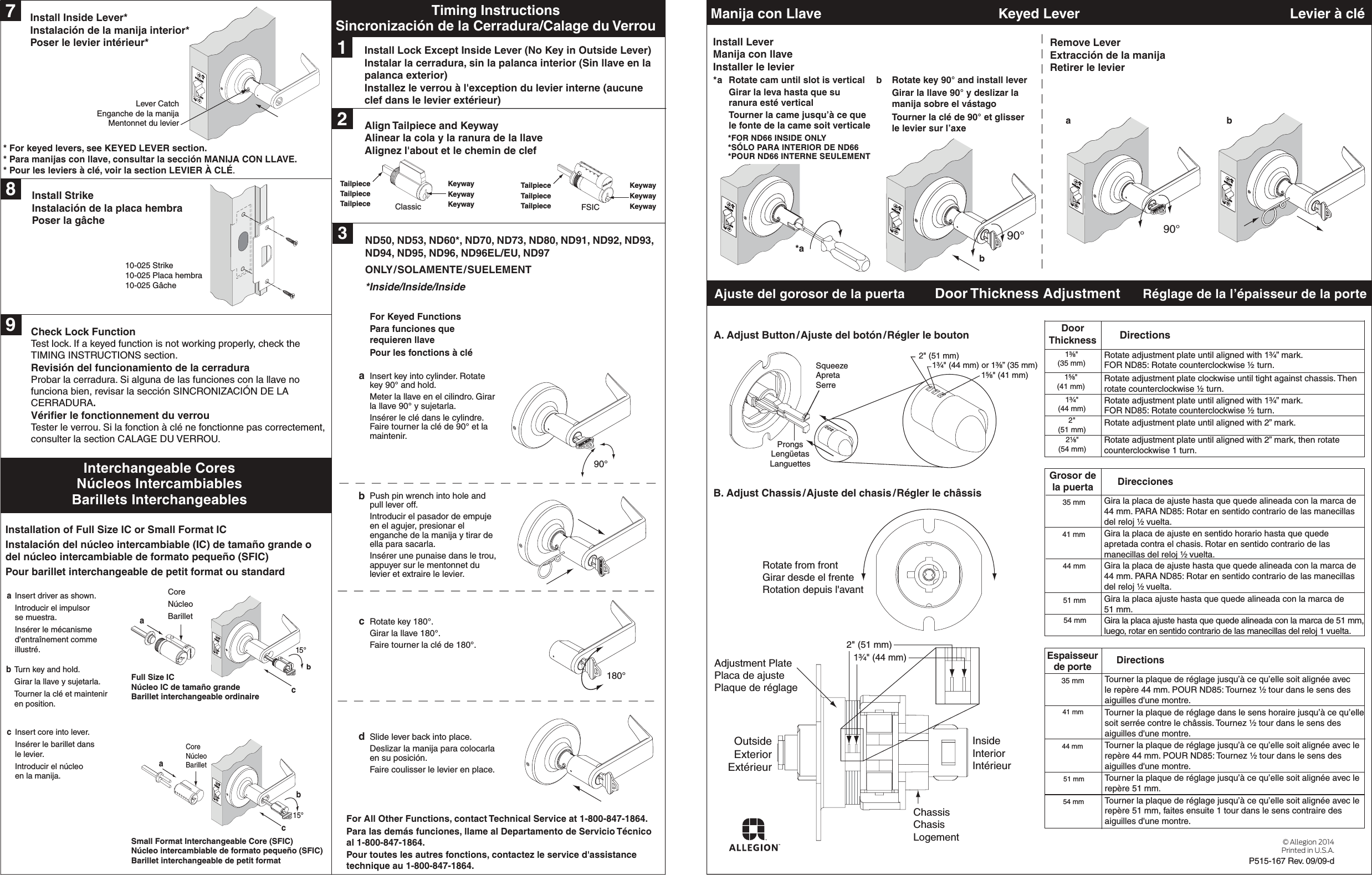 Schlage SCH_MechLocks_NDSeries_InstructionsInstallation_P515167 ND ...