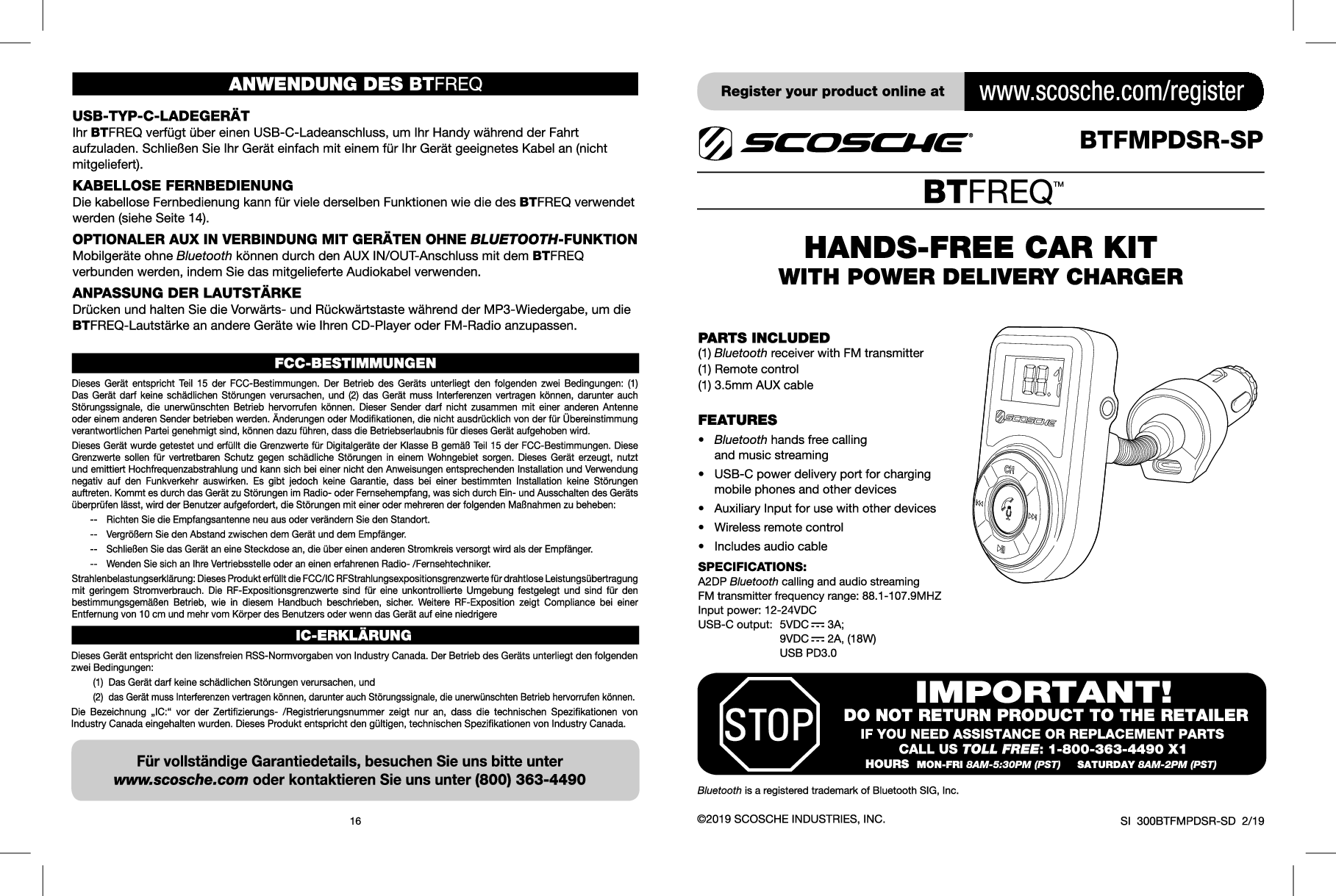 Scosche BTFMPD Cooler bag with wireless speaker User Manual BTFMPDSR SP ...